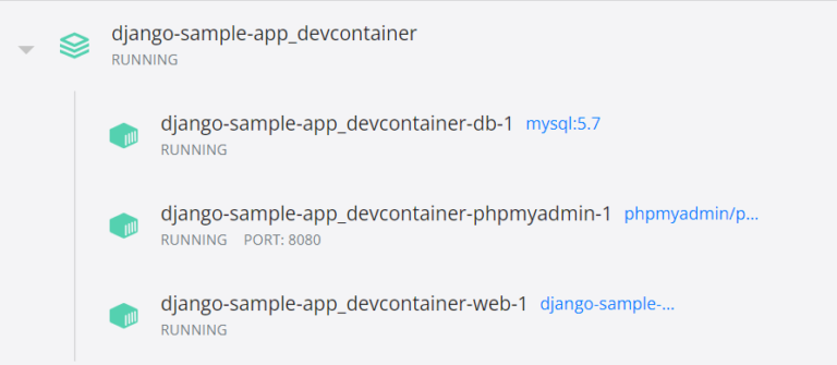 【Django】DockerコンテナにMySQL/phpMyAdminを追加 | チグサウェブ