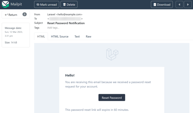 【Laravel】開発用のメールサーバーを使おう【Mailpit】 | チグサウェブ